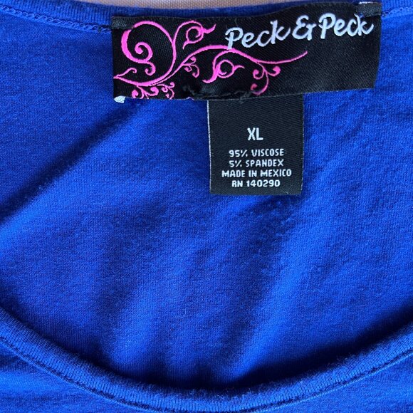 Peck & Peck | Tops | Peck Peck Tunic Shirt With Bottom Tie Crew Neck ...